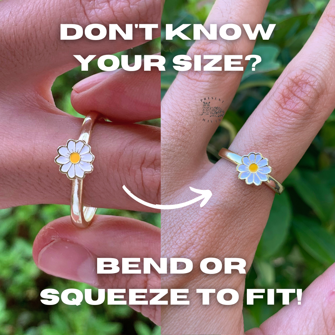Fidget Ring | Daisy Flower Anxiety Ring, Spinner Ring for Women ...