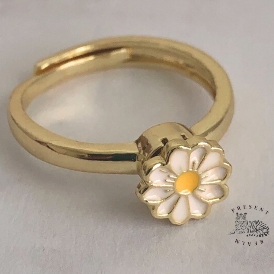 Fidget Ring | Daisy Flower Anxiety Ring, Spinner Ring for Women ...